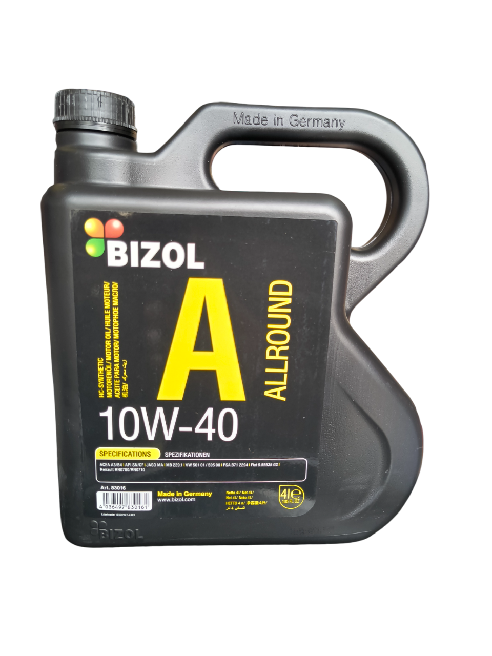 Bizol Allround 10w-40 | Aceite de motor - Galón 4 Lt. | El Paisa Motor