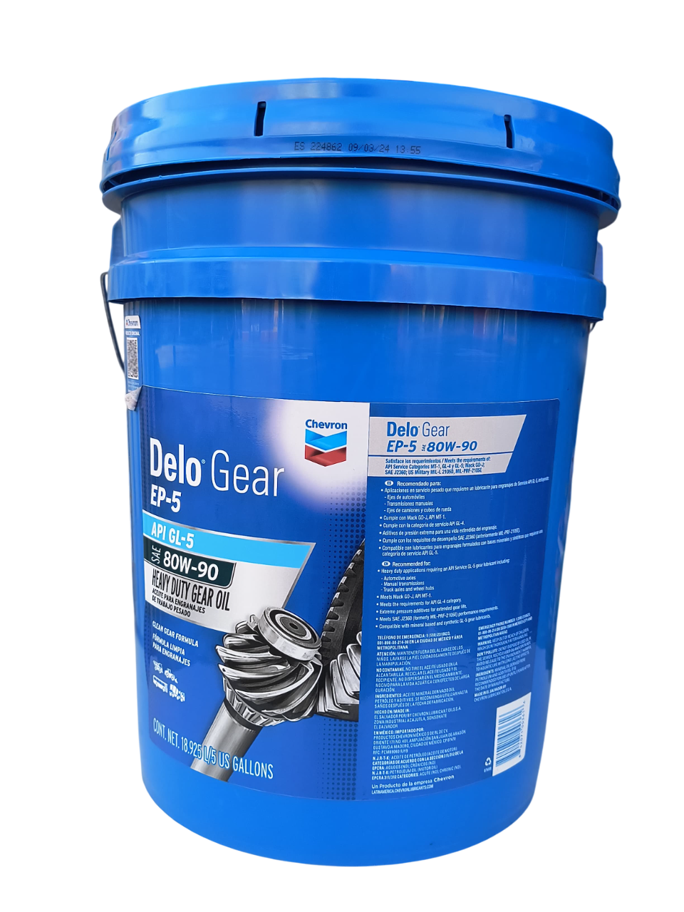 Chevron Delo Gear 80w-90 | Aceite de transmisión - Balde 5 Gl. | El ...
