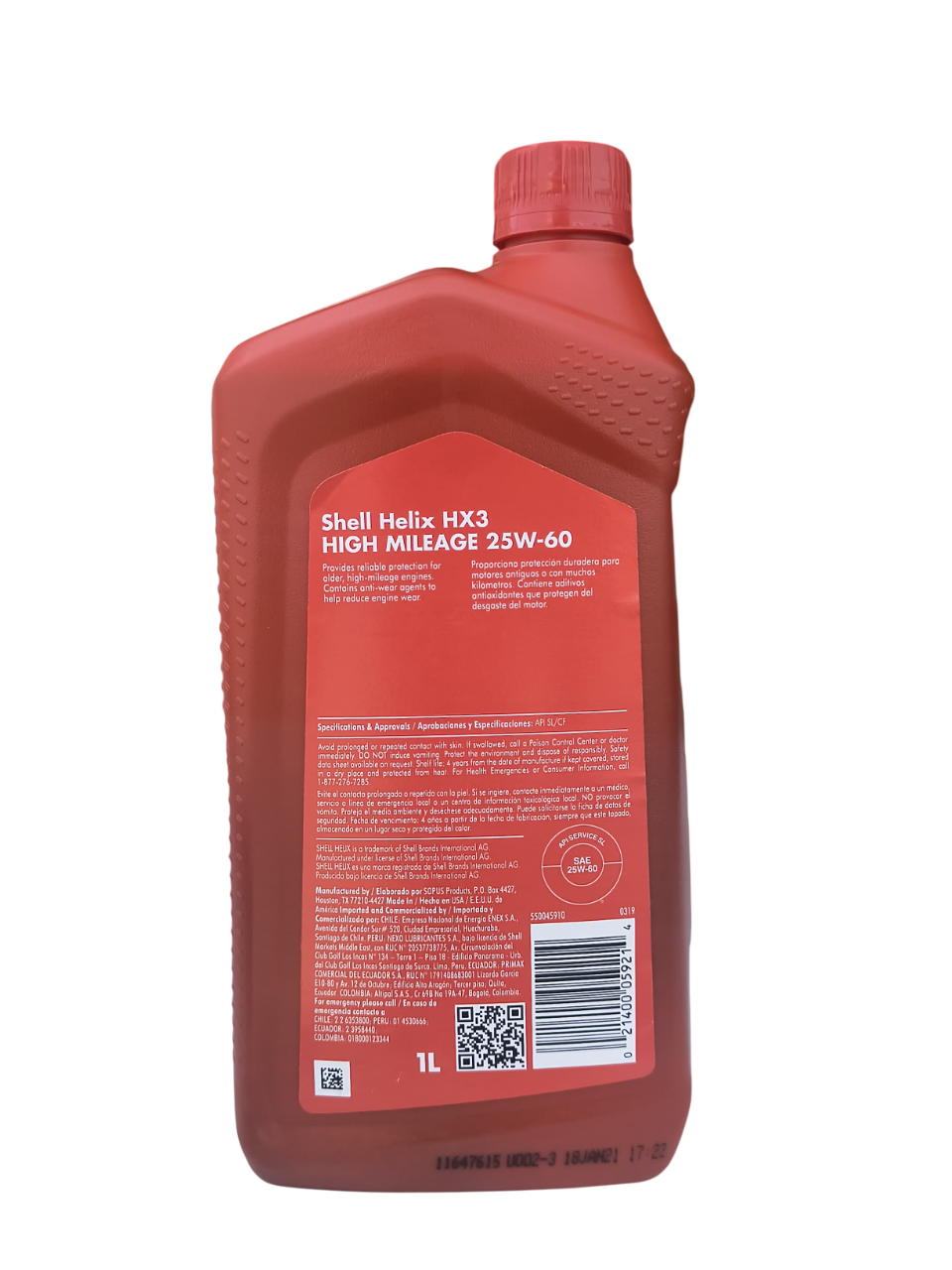 Shell Helix HX3 25w-60 | Aceite de motor - QT 1 Lt. | El Paisa Motor